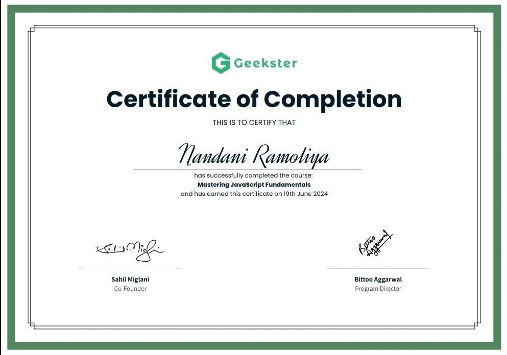 Nandani R. on LinkedIn: #javascript #webdevelopment #learning #geekster ... Nandani R. on LinkedIn: #javascript #webdevelopment #learning #geekster ...