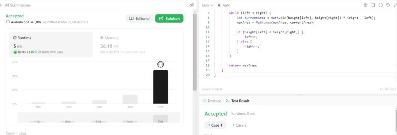 How LeetCode solved 'Container With Most Water' problem | Aashish ... How LeetCode solved 'Container With Most Water' problem | Aashish ...