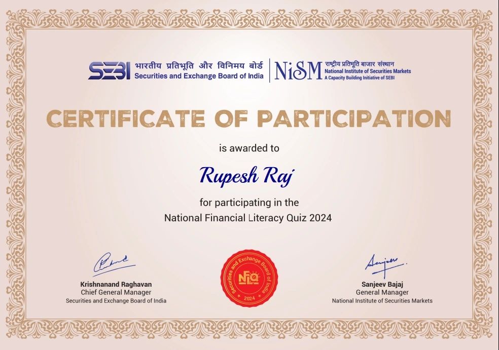 Rupesh Raj on LinkedIn: #financialliteracy #nism #sebi #quiz2024 Rupesh Raj on LinkedIn: #financialliteracy #nism #sebi #quiz2024