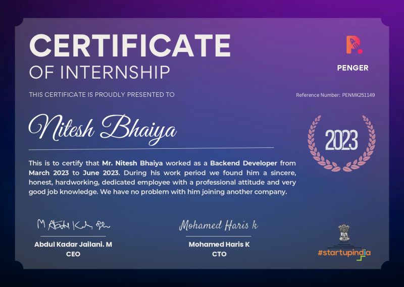 Nitesh Bhaiya on LinkedIn: #internshipcompletion #springbootdeveloper # ... Nitesh Bhaiya on LinkedIn: #internshipcompletion #springbootdeveloper # ...