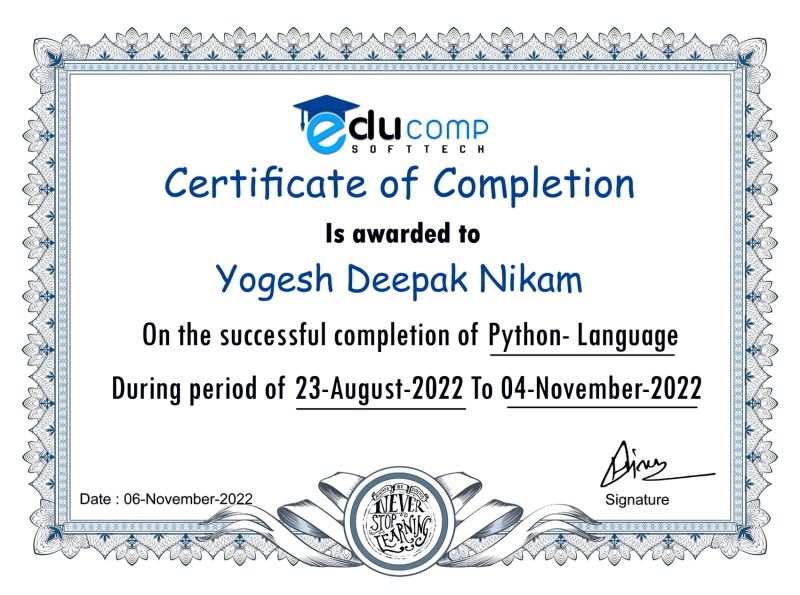 Yogesh Nikam on LinkedIn: #pythonprogramming #learning # ... Yogesh Nikam on LinkedIn: #pythonprogramming #learning # ...