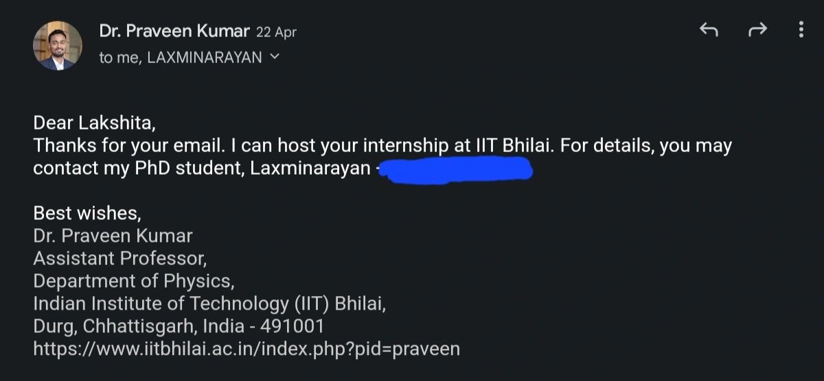 Lakshita Joshi on LinkedIn: #internship #mentorship #iitindore #iitbhilai Lakshita Joshi on LinkedIn: #internship #mentorship #iitindore #iitbhilai