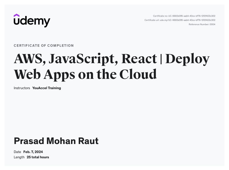 Prasad Mohan Raut on LinkedIn: #aws #javascript #react #cloudcomputing ... Prasad Mohan Raut on LinkedIn: #aws #javascript #react #cloudcomputing ...