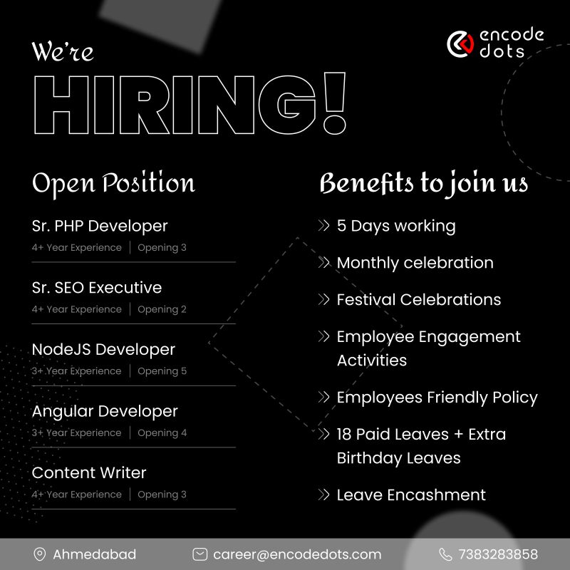Nisha Gohel on LinkedIn: #hiring #nodejs #angulardeveloper #angular # ... Nisha Gohel on LinkedIn: #hiring #nodejs #angulardeveloper #angular # ...