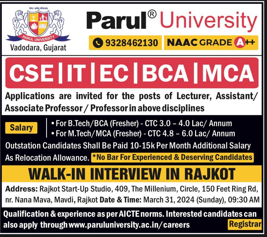 Krisha Raval on LinkedIn: #walkininterview #cse #it #ec #bca #mca # ... Krisha Raval on LinkedIn: #walkininterview #cse #it #ec #bca #mca # ...