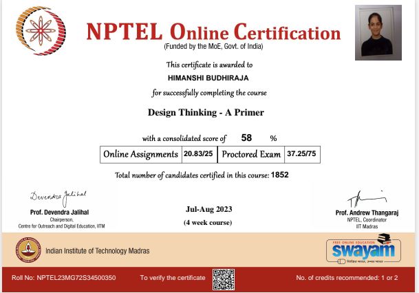 Himanshi Budhiraja on LinkedIn: #nptel #continuouslearning # ... Himanshi Budhiraja on LinkedIn: #nptel #continuouslearning # ...