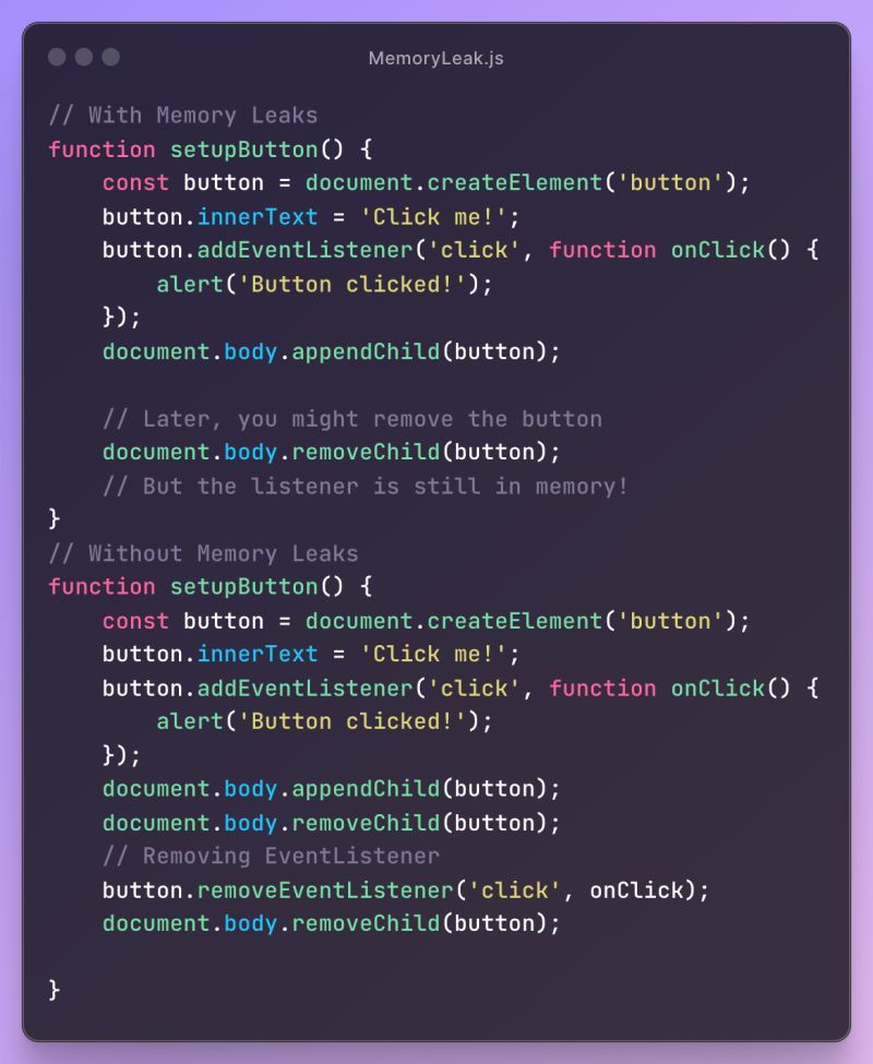 Syed Anas Shah on LinkedIn: What is a Memory Leak in JavaScript? Memory ... Syed Anas Shah on LinkedIn: What is a Memory Leak in JavaScript? Memory ...