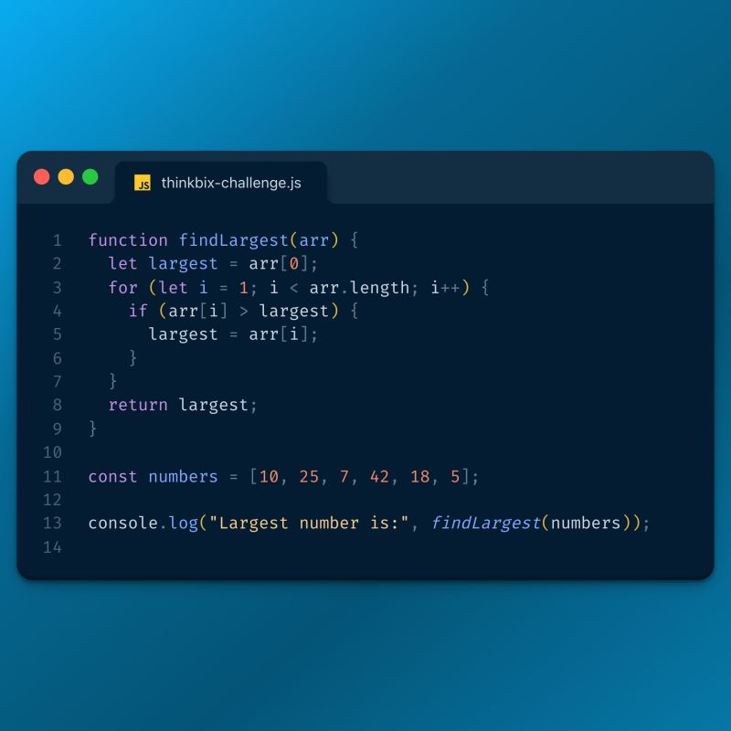 Thinkbix Technologies on LinkedIn: #codechallenge #thinkbix #javascript ... Thinkbix Technologies on LinkedIn: #codechallenge #thinkbix #javascript ...