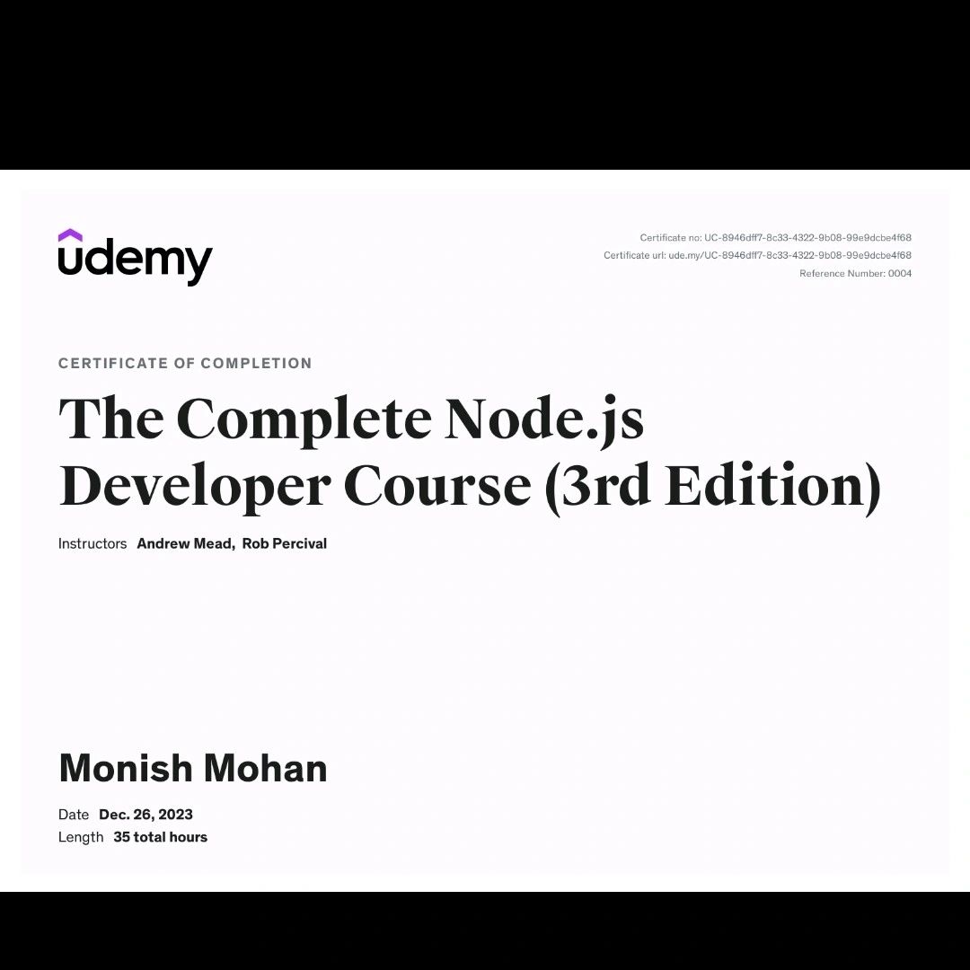 Monish Mohan on LinkedIn: #nodejs #udemycertificate #infosys # ... Monish Mohan on LinkedIn: #nodejs #udemycertificate #infosys # ...