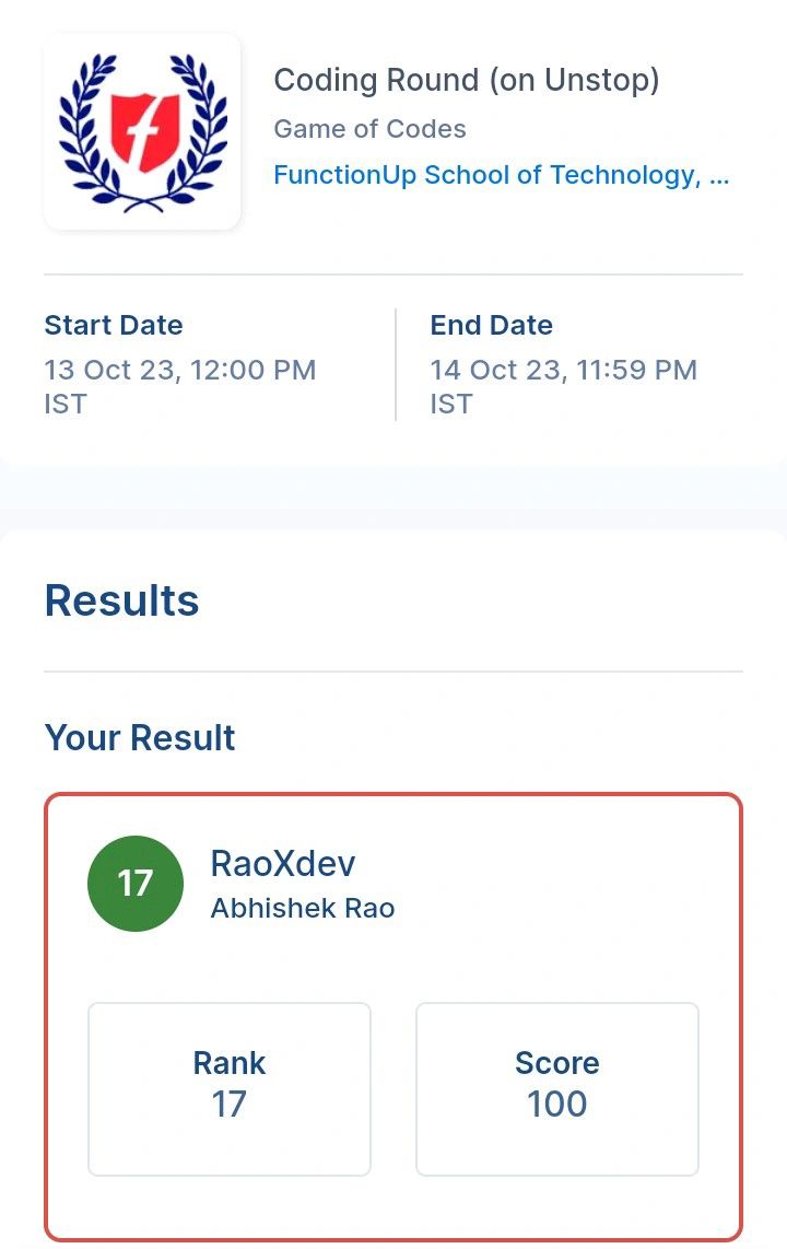 Abhishek Kr Rao on LinkedIn: #unstop #google #codingcontest #coding # ... Abhishek Kr Rao on LinkedIn: #unstop #google #codingcontest #coding # ...