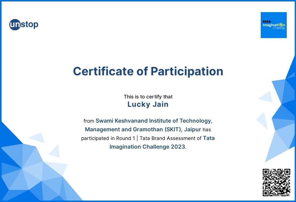 Lucky Jain on LinkedIn: #tataimagination #learningjourney Lucky Jain on LinkedIn: #tataimagination #learningjourney