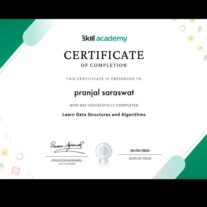 Pranjal Saraswat on LinkedIn: #datastructures #algorithms #skillacademy ... Pranjal Saraswat on LinkedIn: #datastructures #algorithms #skillacademy ...