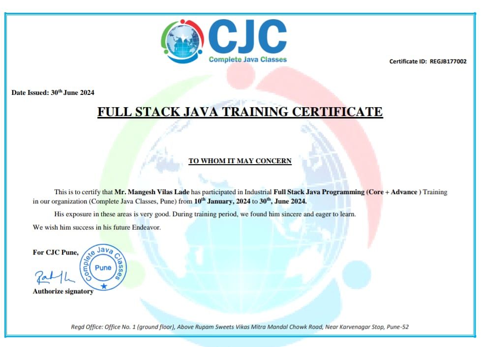 Mangesh Lade on LinkedIn: #java #certification #javadeveloper # ... Mangesh Lade on LinkedIn: #java #certification #javadeveloper # ...