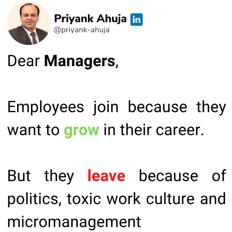 Priyank Ahuja on LinkedIn: Employees join an organization with a great ... Priyank Ahuja on LinkedIn: Employees join an organization with a great ...