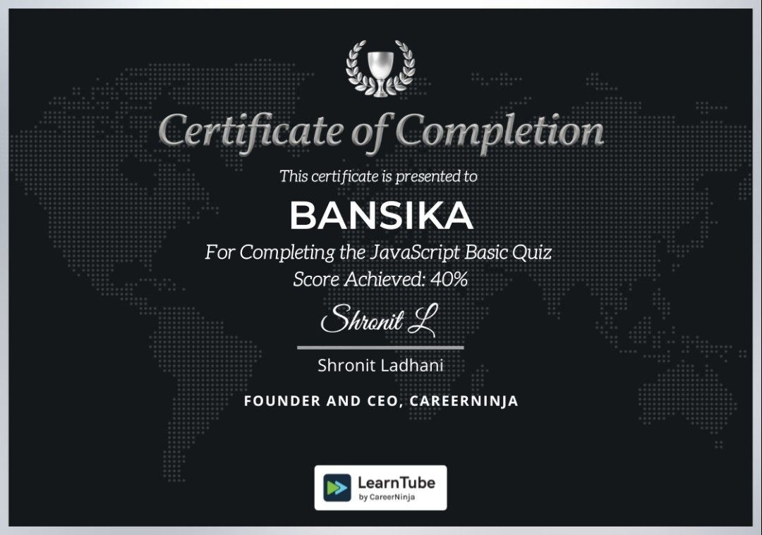 Bansika Rath on LinkedIn: #connections #javascript #certification #quiz ... Bansika Rath on LinkedIn: #connections #javascript #certification #quiz ...