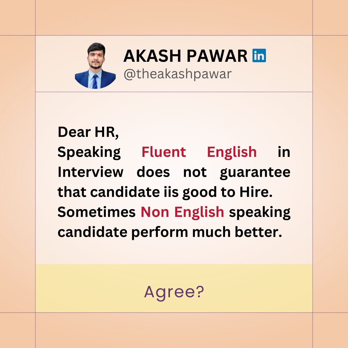AKASH PAWAR on LinkedIn: #englishspeaking #hr #hrhiring #interview #job ... AKASH PAWAR on LinkedIn: #englishspeaking #hr #hrhiring #interview #job ...