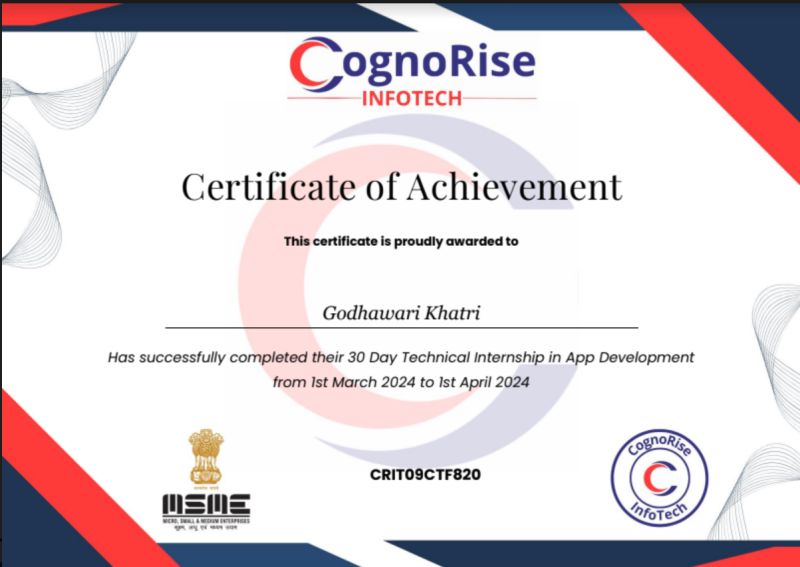 Godhawari Khatri on LinkedIn: #internship #learning #cognorise Godhawari Khatri on LinkedIn: #internship #learning #cognorise