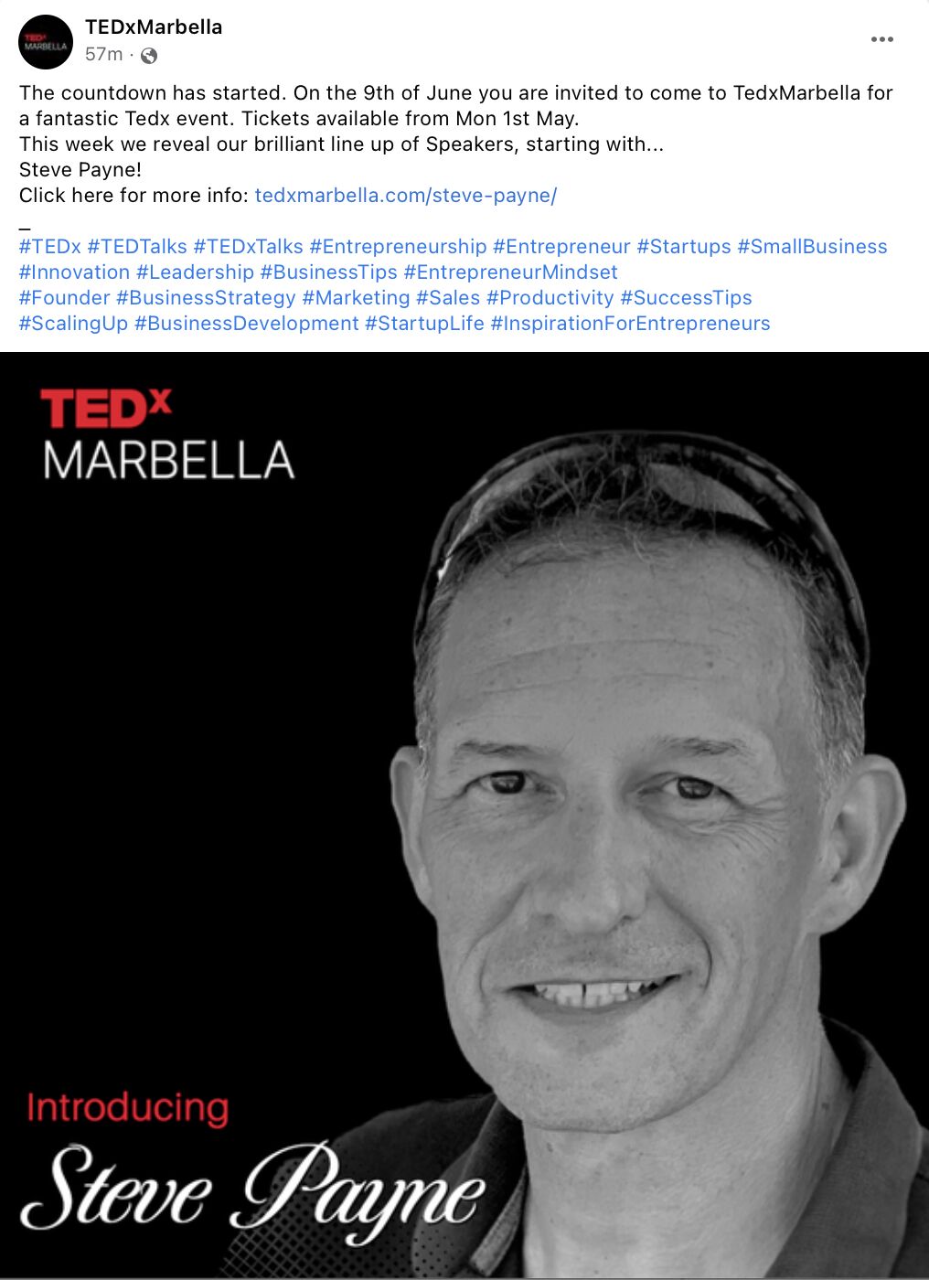 Steve Payne on LinkedIn: TEDx MARBELLA - I am delighted to be one of ... Steve Payne on LinkedIn: TEDx MARBELLA - I am delighted to be one of ...