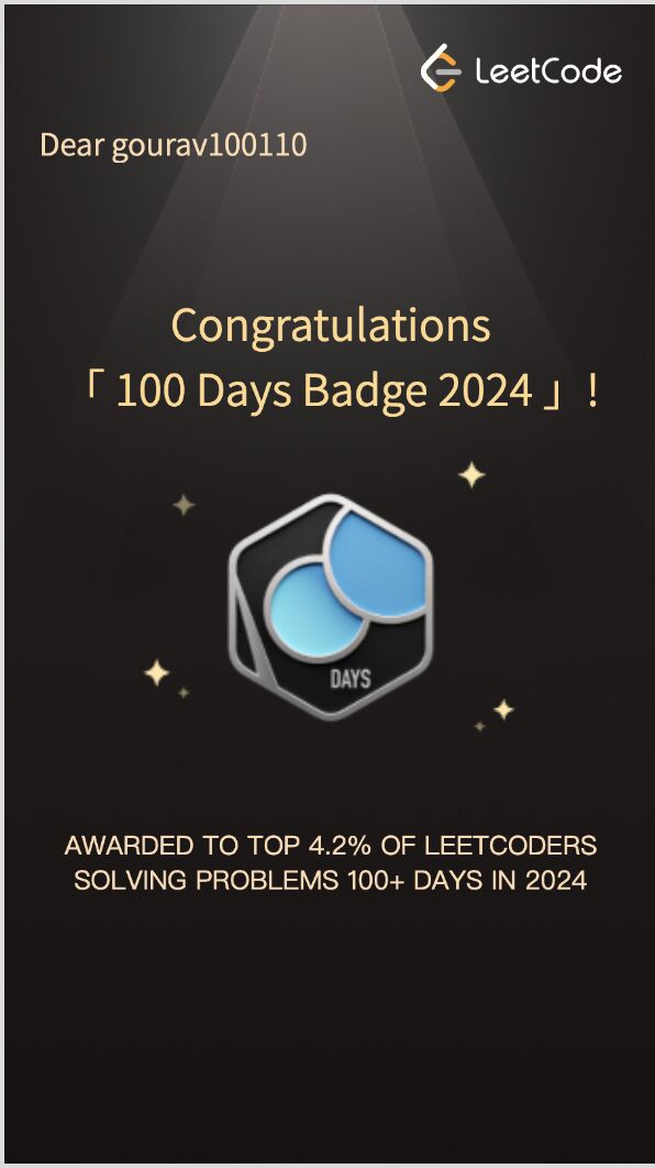 Gourav Preet Gupta on LinkedIn: #leetcode #codingstreak #100daysofcode ... Gourav Preet Gupta on LinkedIn: #leetcode #codingstreak #100daysofcode ...
