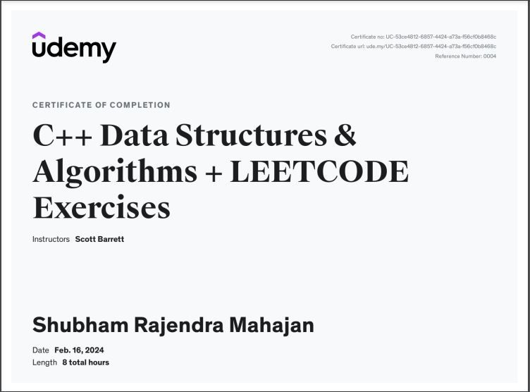 Shubham Mahajan on LinkedIn: #datastructures #algorithms #udemy # ... Shubham Mahajan on LinkedIn: #datastructures #algorithms #udemy # ...