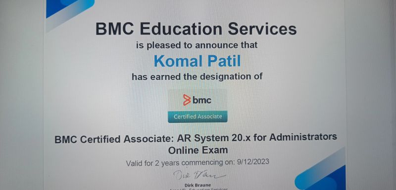 Komal Patil on LinkedIn: completed BCA Certification ️ Komal Patil on LinkedIn: completed BCA Certification ️