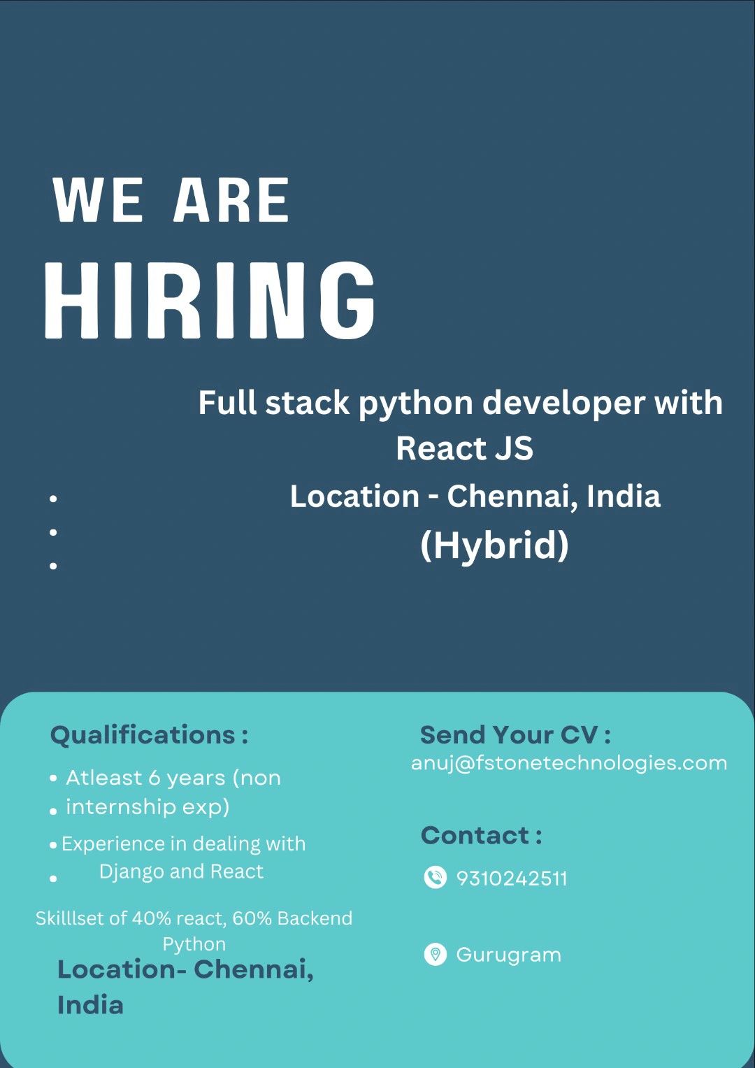 Anuj Solanki on LinkedIn: #hiring #reactjs #django #python #fullstack # ... Anuj Solanki on LinkedIn: #hiring #reactjs #django #python #fullstack # ...