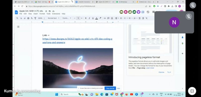 Nayan Kumar Jha on LinkedIn: #kumark_mentoring #kumark_oa #apple Nayan Kumar Jha on LinkedIn: #kumark_mentoring #kumark_oa #apple