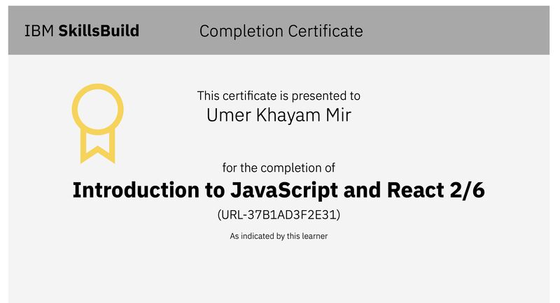 Umer Khayam Mir on LinkedIn: #ibm #ibmskillsbuild #ibminternship # ... Umer Khayam Mir on LinkedIn: #ibm #ibmskillsbuild #ibminternship # ...