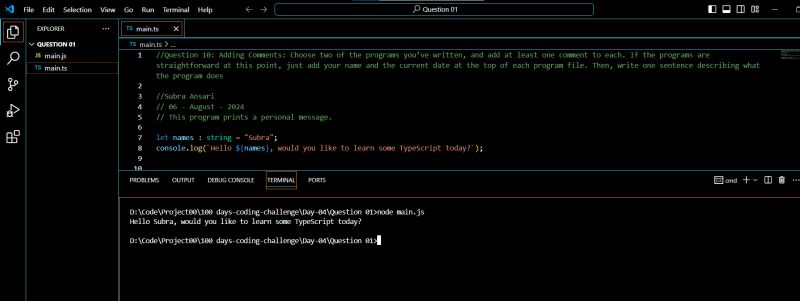 Subra Ansari on LinkedIn: #100daysofcode #codingchallenge #typescript # ... Subra Ansari on LinkedIn: #100daysofcode #codingchallenge #typescript # ...