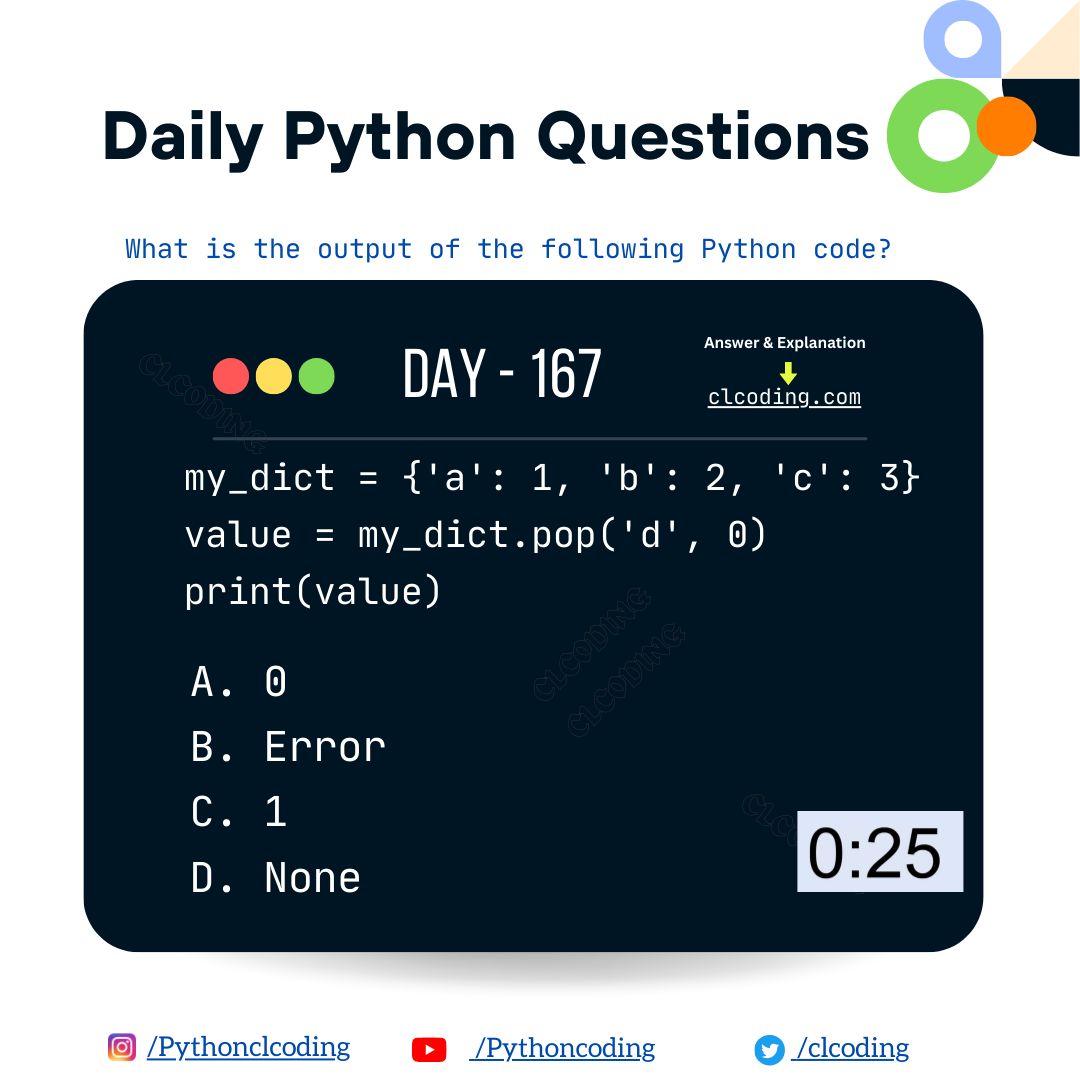 Python Coding on LinkedIn: Python Coding challenge - Day 167 | What is ... Python Coding on LinkedIn: Python Coding challenge - Day 167 | What is ...