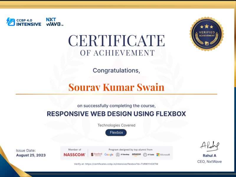Sourav kumar Swain on LinkedIn: #nxtwave #flexbox #html5 #css3 Sourav kumar Swain on LinkedIn: #nxtwave #flexbox #html5 #css3