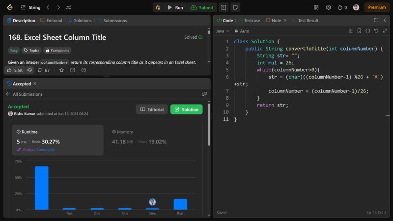 Rishu Kumar on LinkedIn: #leetcode #codingjourney #excelcolumntitle # ... Rishu Kumar on LinkedIn: #leetcode #codingjourney #excelcolumntitle # ...