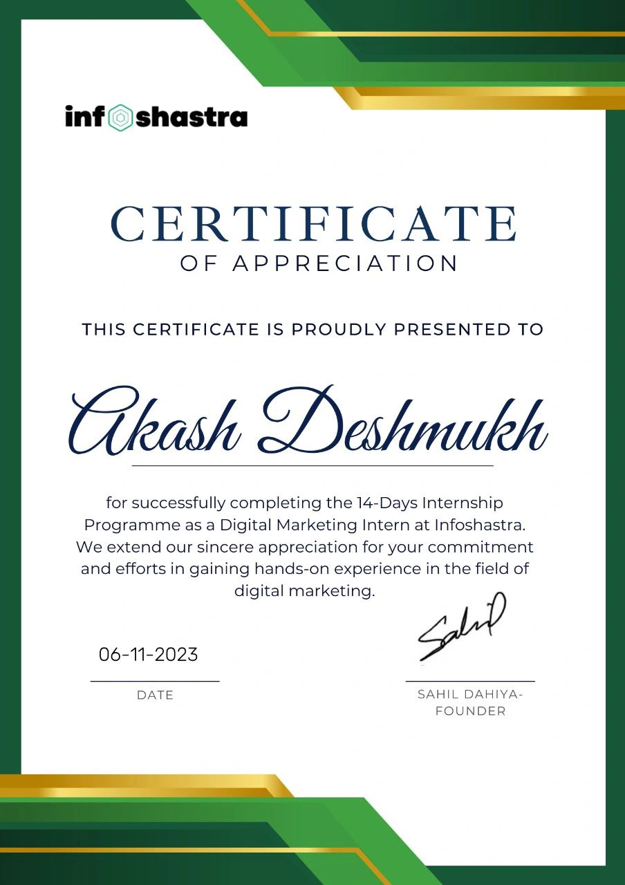 Akash Deshmukh on LinkedIn: #digitalmarketing #internship #opportunity ... Akash Deshmukh on LinkedIn: #digitalmarketing #internship #opportunity ...