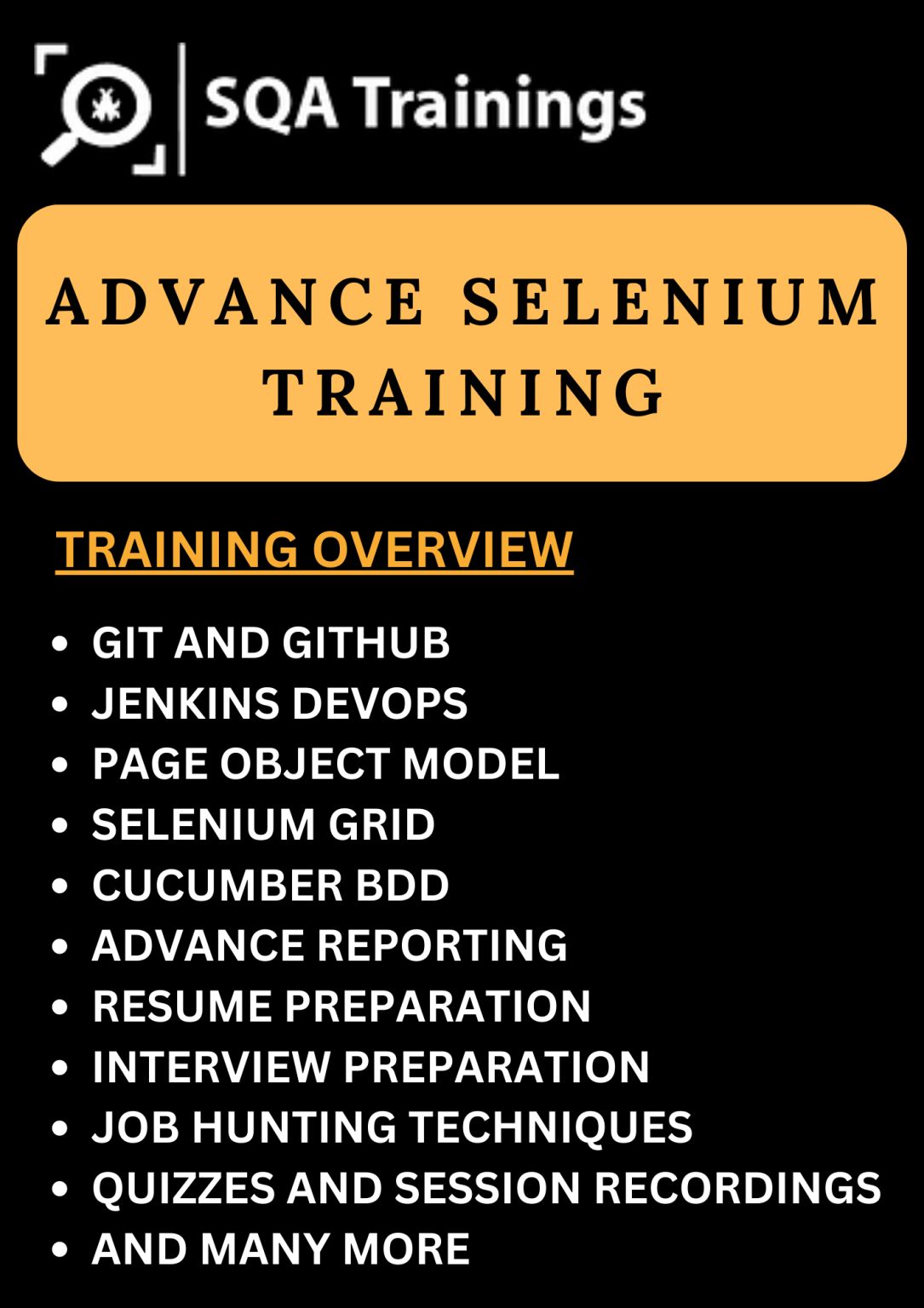 SQA Trainings on LinkedIn: We are excited to announce Selenium Advance ... SQA Trainings on LinkedIn: We are excited to announce Selenium Advance ...