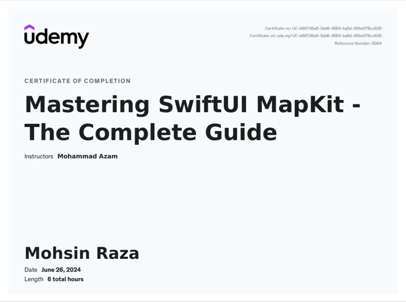Mohsin Raza on LinkedIn: #coursecompletion #iosdevelopment #swift # ... Mohsin Raza on LinkedIn: #coursecompletion #iosdevelopment #swift # ...