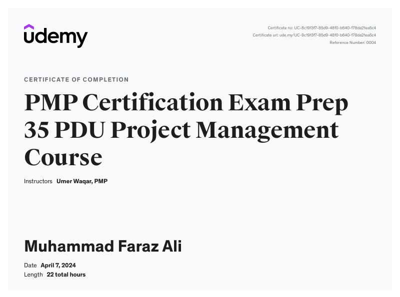 Muhammad Faraz Ali, PMP posted on LinkedIn Muhammad Faraz Ali, PMP posted on LinkedIn