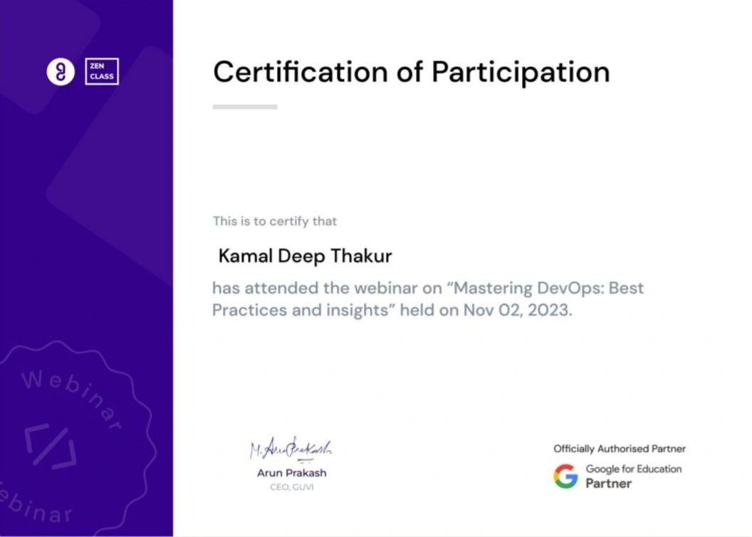 Kamal Deep Thakur on LinkedIn: #googleforeducation #guvi # ... Kamal Deep Thakur on LinkedIn: #googleforeducation #guvi # ...