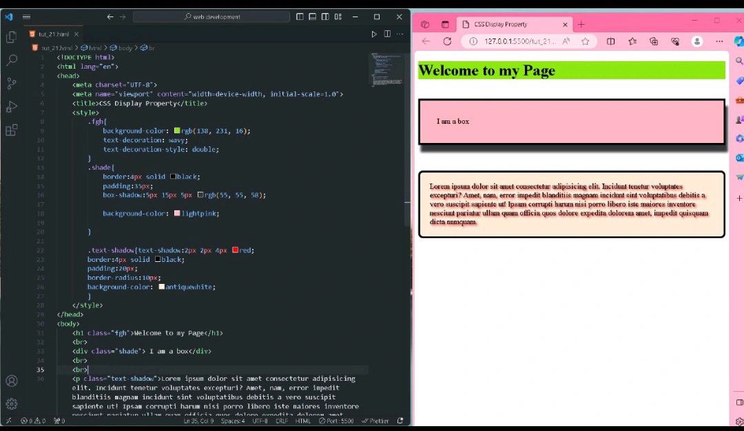 Day 19 of coding challenge: box and text shadow | Saniya Khurana posted ... Day 19 of coding challenge: box and text shadow | Saniya Khurana posted ...