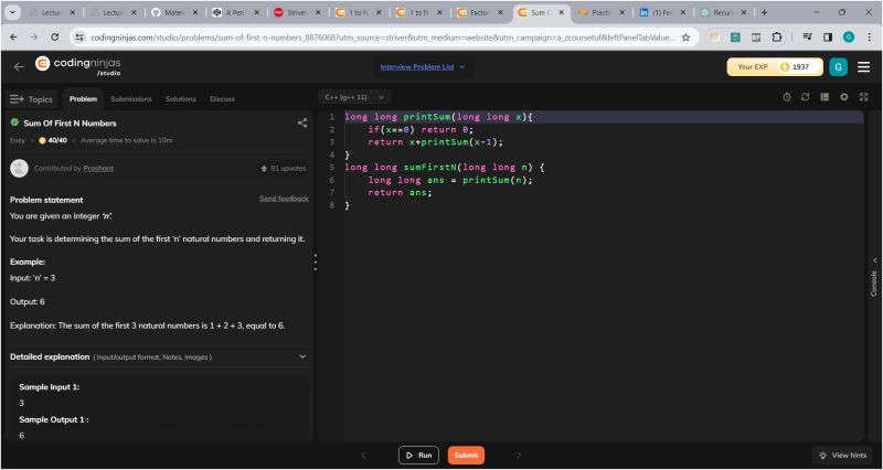 Guru Patel on LinkedIn: #100daysofcode #recursion #codingninjas # ... Guru Patel on LinkedIn: #100daysofcode #recursion #codingninjas # ...
