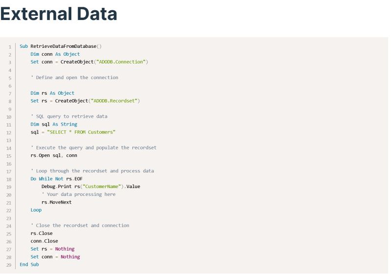 MS Excel VBA on LinkedIn: Automation with External Data (ADO) in Excel VBA MS Excel VBA on LinkedIn: Automation with External Data (ADO) in Excel VBA