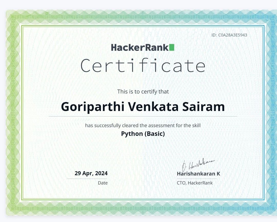 Sai Ram on LinkedIn: #hackerrank #coding #continuouslearning # ... Sai Ram on LinkedIn: #hackerrank #coding #continuouslearning # ...