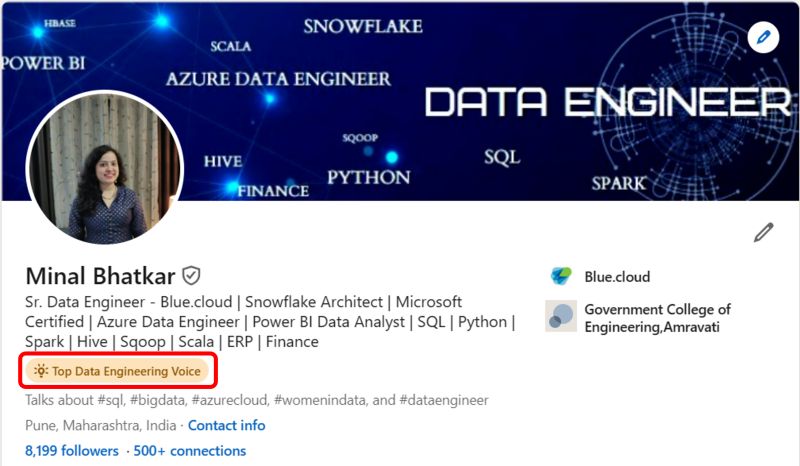 Received a surprise from LinkedIn for my Data Engineering work | Minal ... Received a surprise from LinkedIn for my Data Engineering work | Minal ...