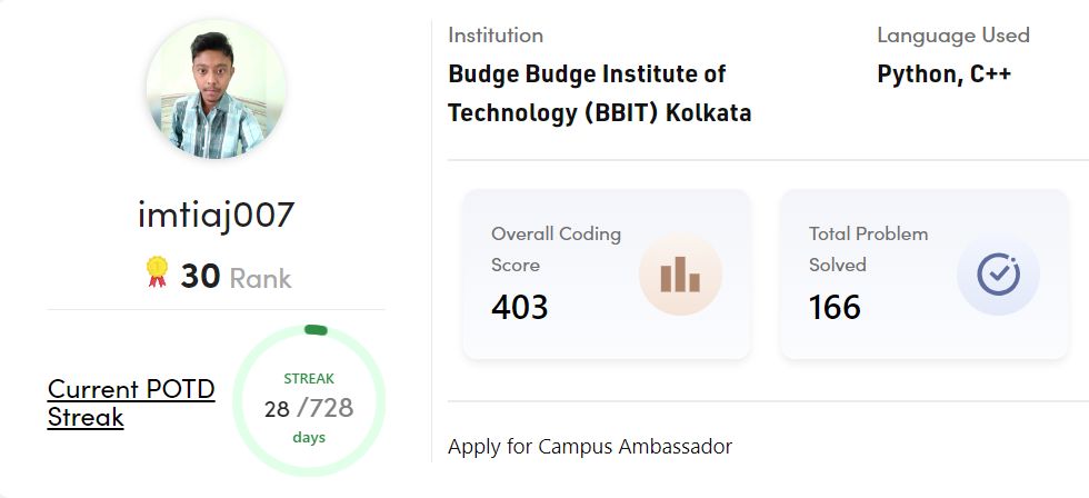 SK IMTIAJ UDDIN on LinkedIn: #top30 #geeksforgeeks #dsa #dsacoding # ... SK IMTIAJ UDDIN on LinkedIn: #top30 #geeksforgeeks #dsa #dsacoding # ...