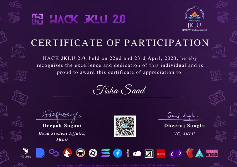 Tisha Saad on LinkedIn: #hackjklu2 #team #experience #technology #event ... Tisha Saad on LinkedIn: #hackjklu2 #team #experience #technology #event ...