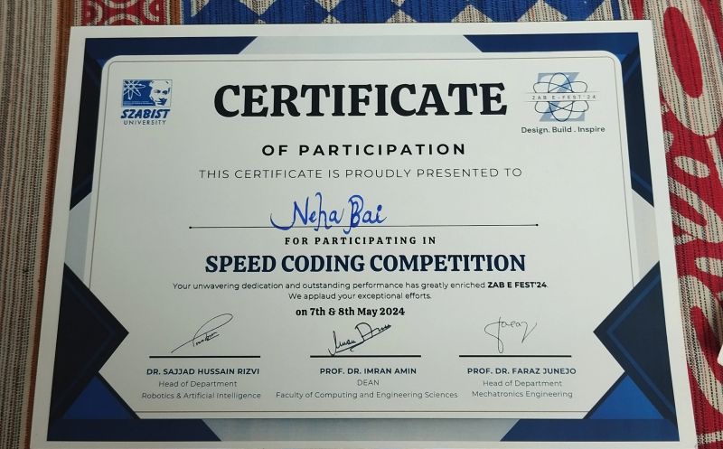 Neha Bai on LinkedIn: #zabefest #speedcoding #debugging #codingcompetition Neha Bai on LinkedIn: #zabefest #speedcoding #debugging #codingcompetition