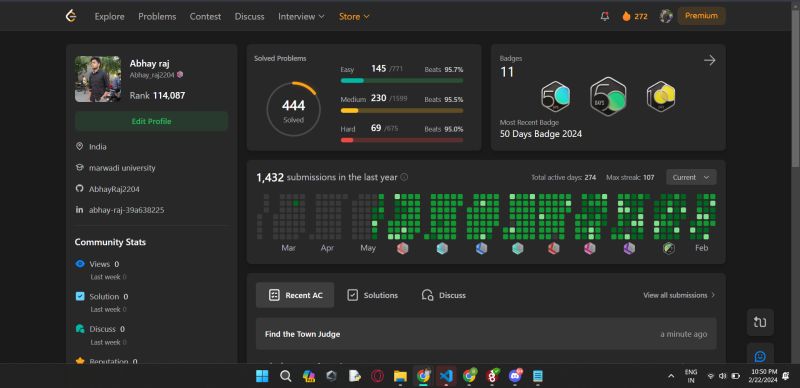 Day 272 of #leetcodechallenge | Abhay Raj posted on the topic | LinkedIn Day 272 of #leetcodechallenge | Abhay Raj posted on the topic | LinkedIn