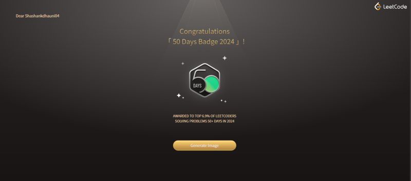 Shashank Dhauni on LinkedIn: #leetcode #codingjourney #achievementunlocked Shashank Dhauni on LinkedIn: #leetcode #codingjourney #achievementunlocked