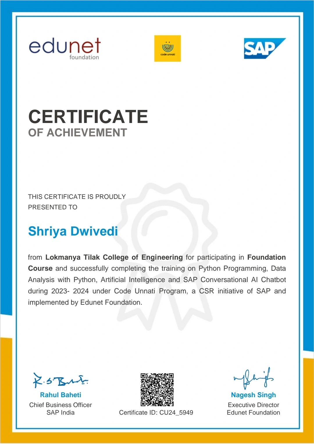 Shriya Dwivedi on LinkedIn: #achievement #learning #python # ... Shriya Dwivedi on LinkedIn: #achievement #learning #python # ...
