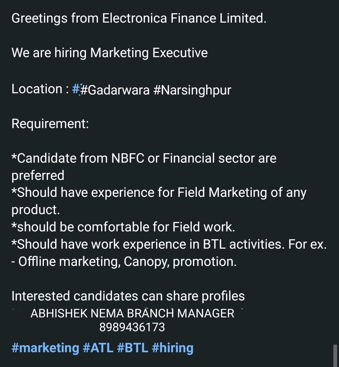 ABHISHEK NEMA on LinkedIn: #hiring #elecronica #finance ABHISHEK NEMA on LinkedIn: #hiring #elecronica #finance