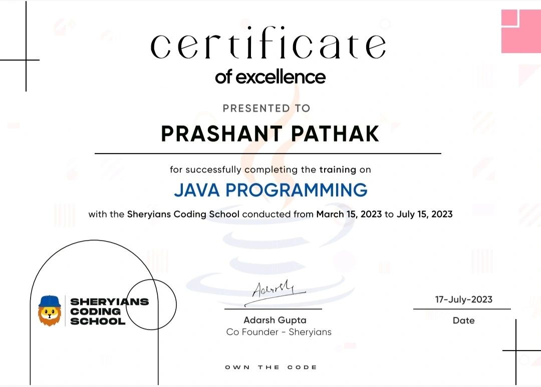 Prashant Pathak on LinkedIn: #sheryianscodingschool #javaprogramming # ... Prashant Pathak on LinkedIn: #sheryianscodingschool #javaprogramming # ...